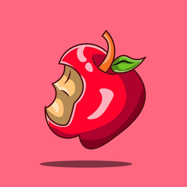 Premium Vector | An eaten apple vector Premium Vector | An eaten apple vector