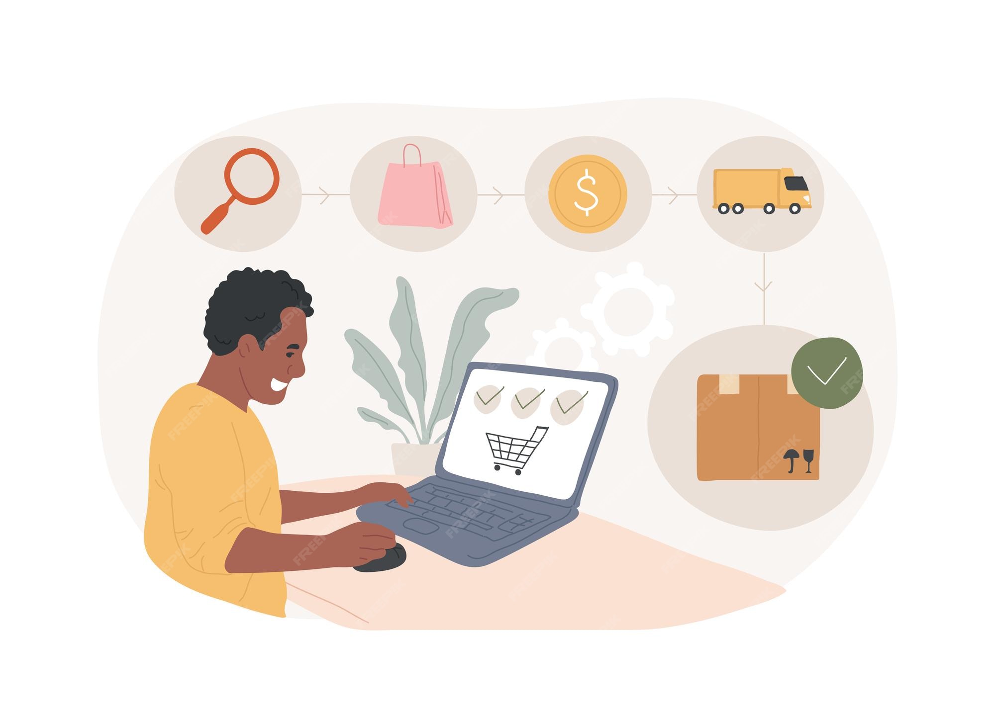 Premium Vector | Ecommerce order processing isolated cartoon vector ... Premium Vector | Ecommerce order processing isolated cartoon vector ...