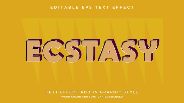 Premium Vector | Ecstasy text style effect vector fully editable Premium Vector | Ecstasy text style effect vector fully editable