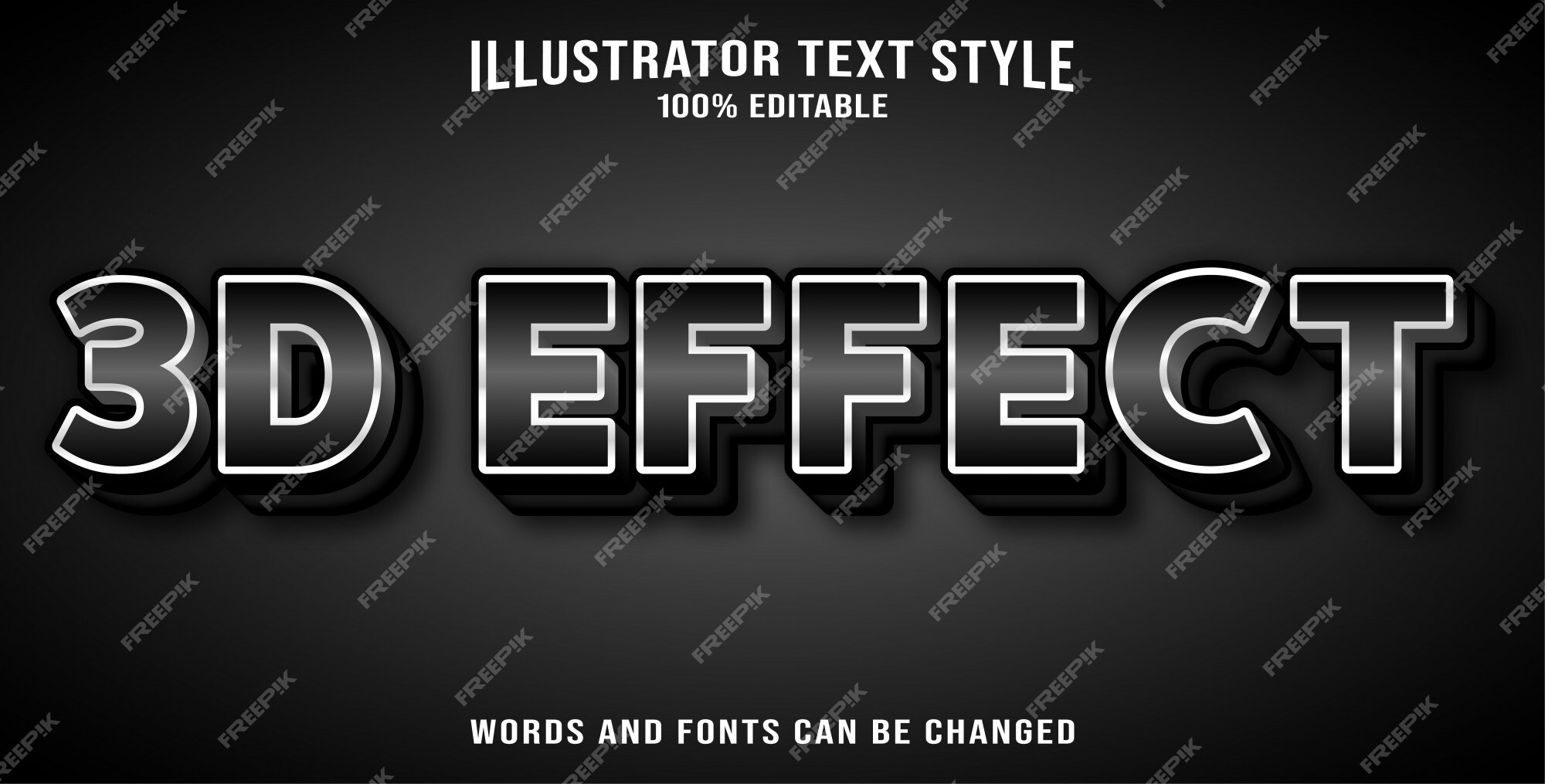 Premium Vector Editable Font Effect 3d