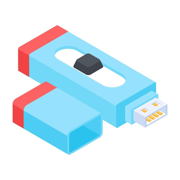 Premium Vector | Editable isometric icon of usb Premium Vector | Editable isometric icon of usb