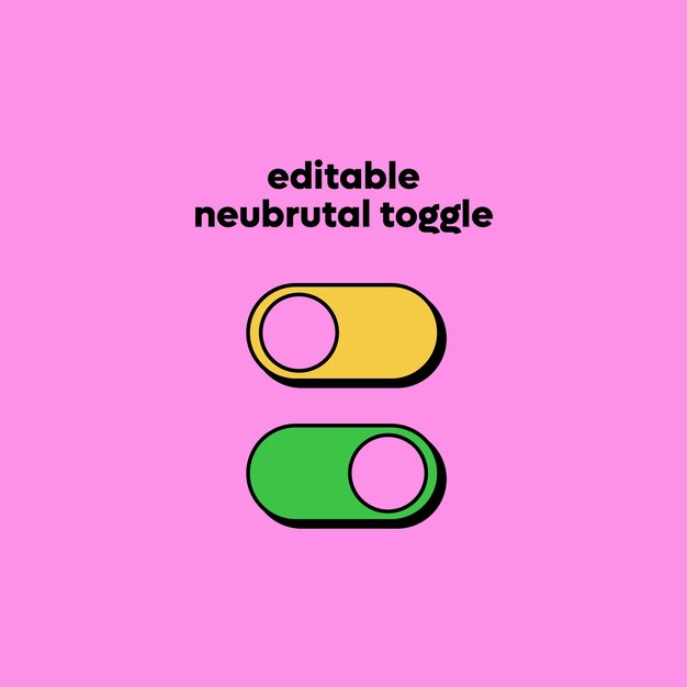 Premium Vector | Editable neubrutal switch toggle button ui element for ... Premium Vector | Editable neubrutal switch toggle button ui element for ...