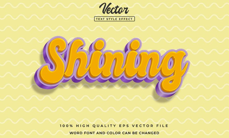 Premium Vector | Editable shining text effect 3d style Premium Vector | Editable shining text effect 3d style