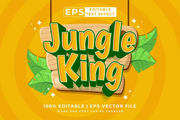 Premium Vector | Editable text effect jungle king cartoon 3d style ... Premium Vector | Editable text effect jungle king cartoon 3d style ...