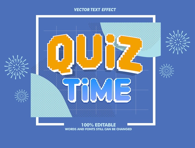 Premium Vector Editable Text Effect Quiz Time And Quiz Tips 3d Cartoon Template Style Premium