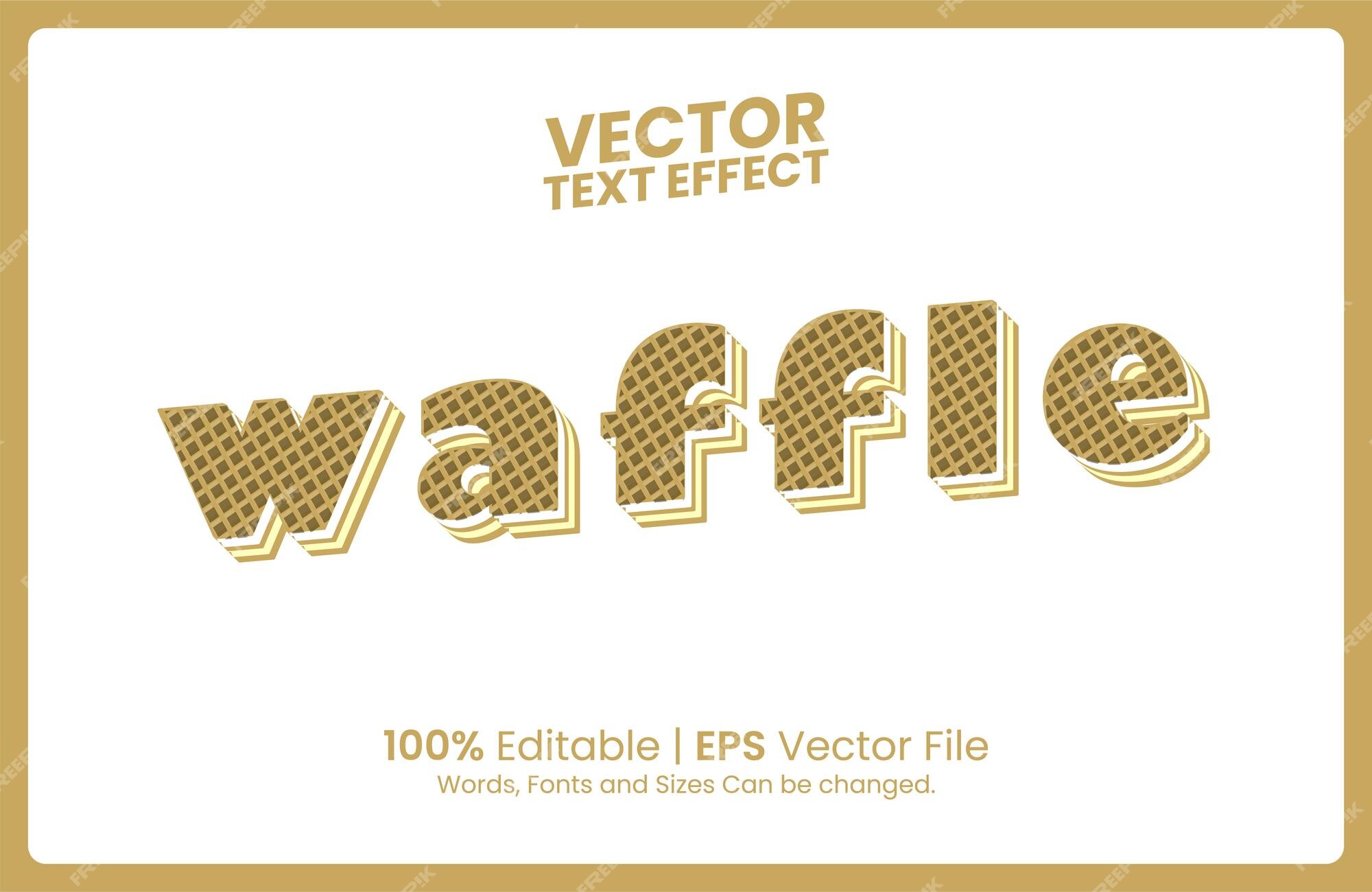 Premium Vector | Editable Waffle Text Effect Template Premium Vector | Editable Waffle Text Effect Template