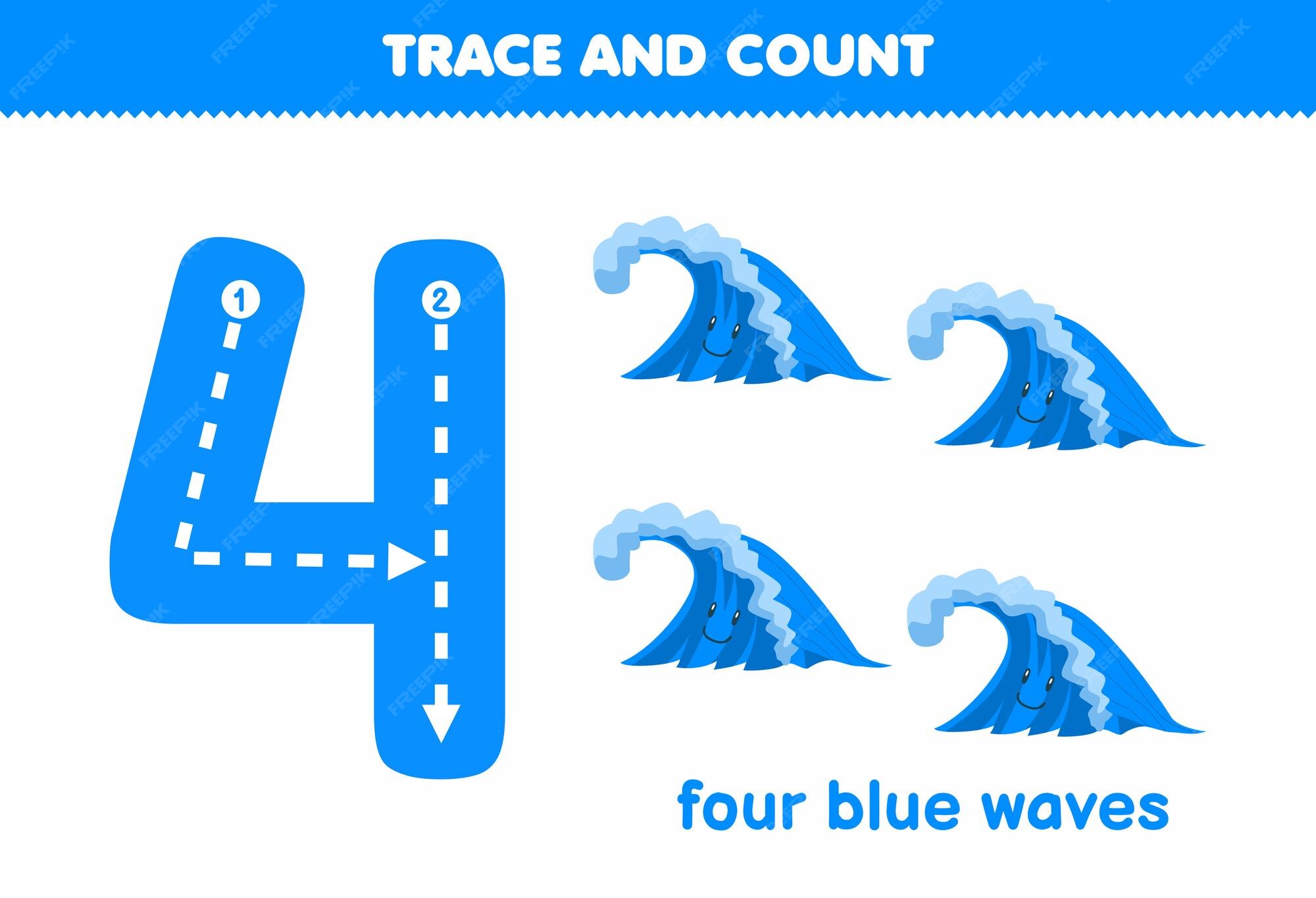 Premium Vector | Education game for children tracing number four and ... Premium Vector | Education game for children tracing number four and ...