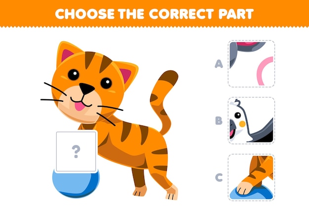 Premium Vector | Education game choose the correct part to complete a ... Premium Vector | Education game choose the correct part to complete a ...
