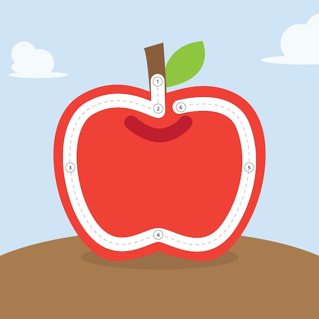 Premium Vector | Educational game connect dots draw the apple Premium Vector | Educational game connect dots draw the apple