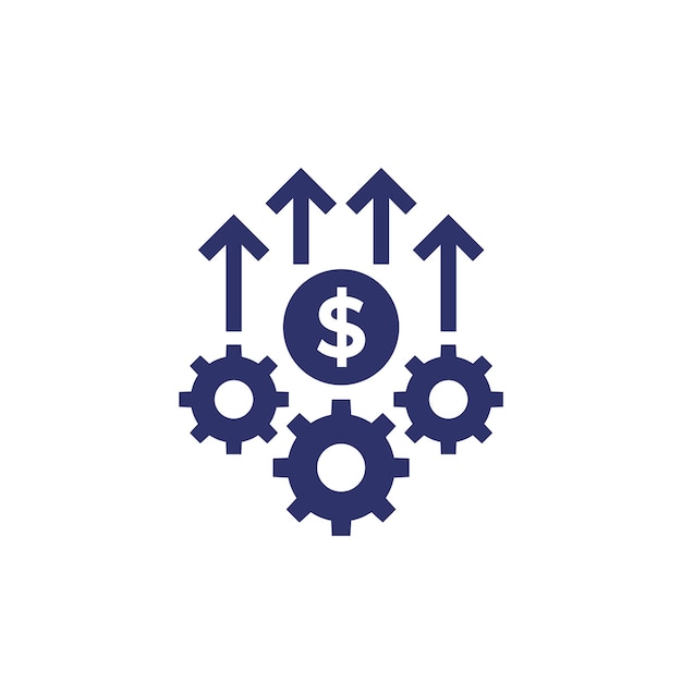 Premium Vector | Efficiency growth icon on white Premium Vector | Efficiency growth icon on white