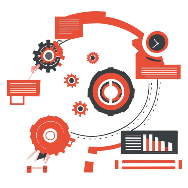 Premium Vector | Efficient functioning mechanism vector illustration flat 2 Premium Vector | Efficient functioning mechanism vector illustration flat 2