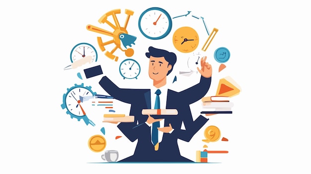 Efficient Multitasking Businessman Balances Multiple Tasks Successfully ... Efficient Multitasking Businessman Balances Multiple Tasks Successfully ...