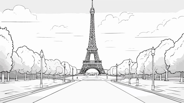 Eiffel Tower Black and White Vector Outline | Premium AI-generated vector Eiffel Tower Black and White Vector Outline | Premium AI-generated vector
