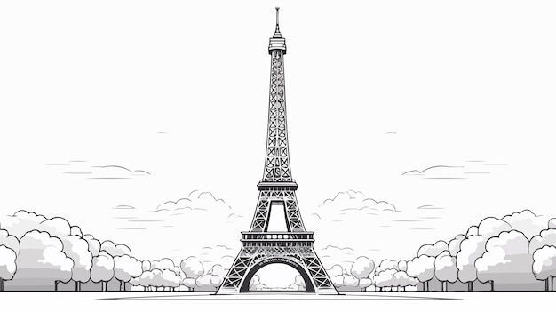 Eiffel Tower Black and White Vector Outline | Premium AI-generated vector Eiffel Tower Black and White Vector Outline | Premium AI-generated vector