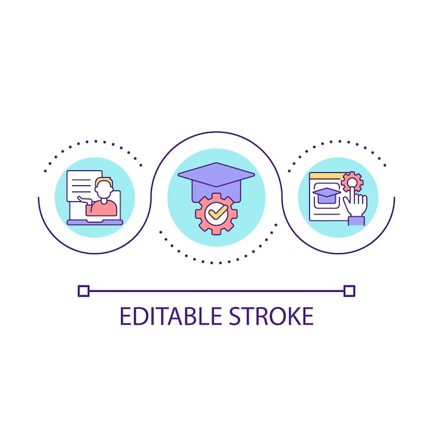 Premium Vector | Elearning platform settings loop concept icon Premium Vector | Elearning platform settings loop concept icon