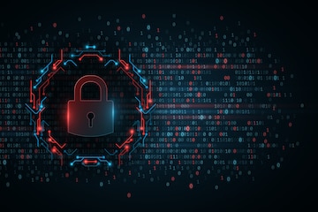 Premium Vector | Electronic circuit board lock. abstract binary ...