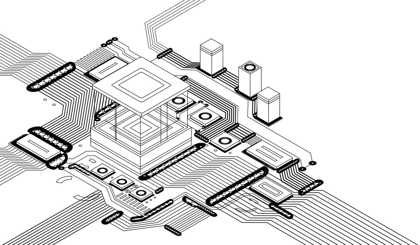 전자 Cpu 디지털 칩 흑백 마더보드 또는 회로 기판의 프로세서 및 전자 부품 마이크로칩 또는 마이크로프로세서 하드웨어