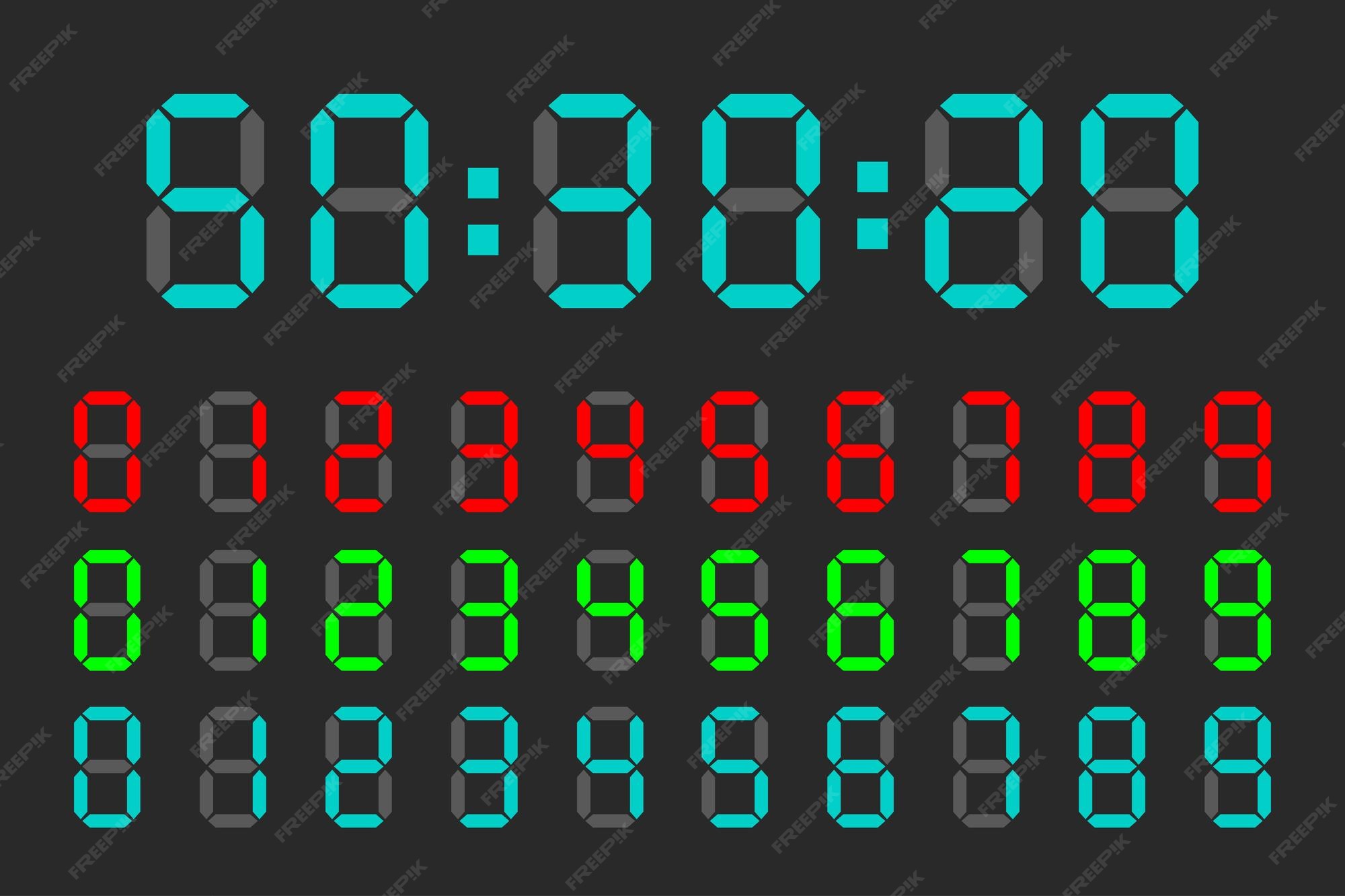 Premium Vector | Electronic digits numbers font from a clock and a ...