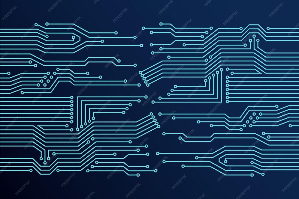 Premium Vector Electronics Board High Tech Digital Data Connection System Concept Circuit