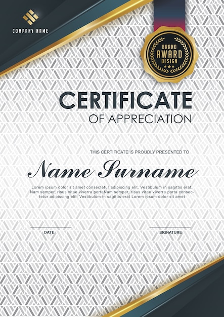 Premium Vector | Elegant certificate template with gold details Premium Vector | Elegant certificate template with gold details