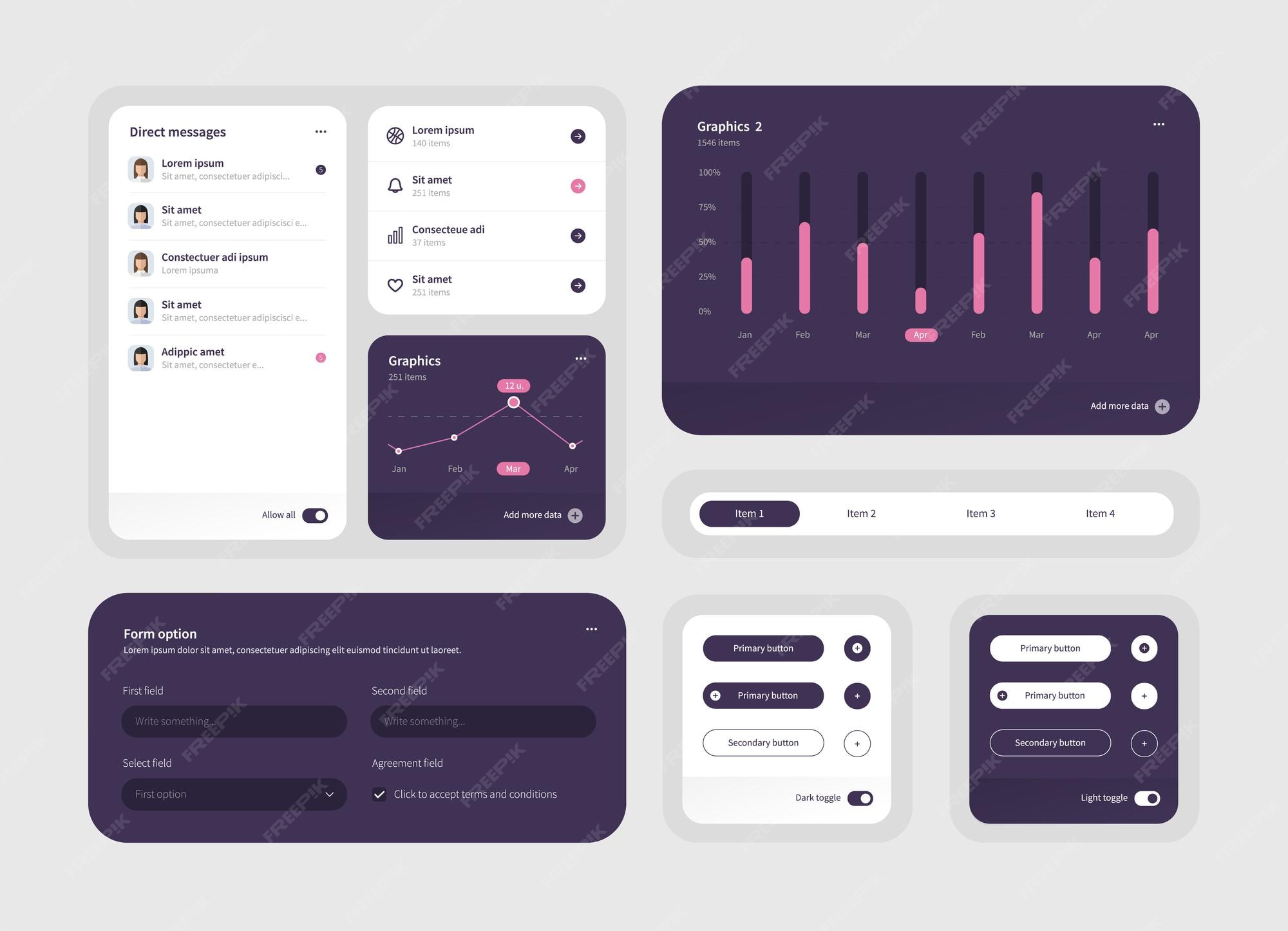 Premium Vector | Elegant collection of ui ux elements for web design app design ux dashboard ...