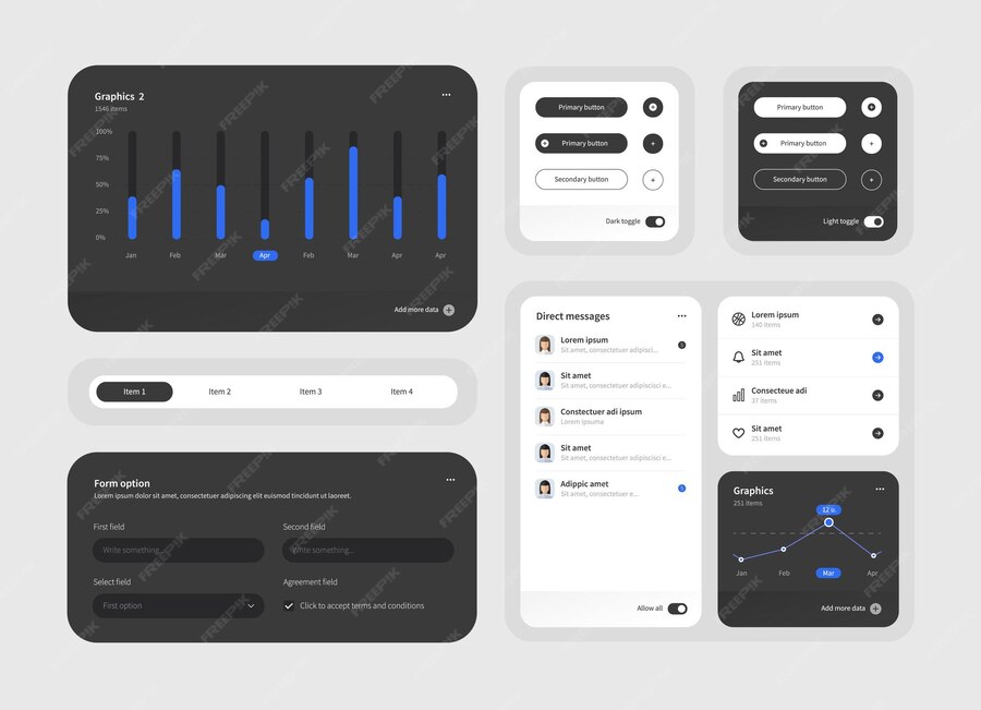 Premium Vector | Elegant Collection of ui ux elements for web design ...