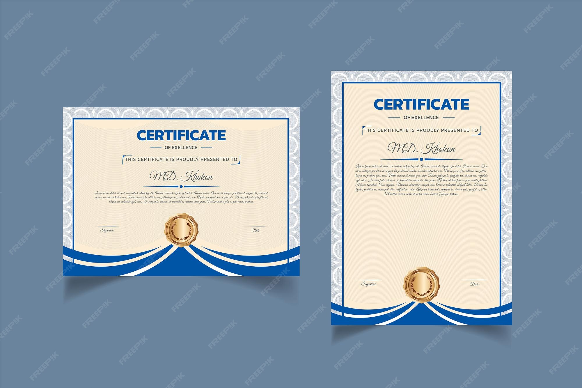 Premium Vector | Elegant diploma certificate template design Premium Vector | Elegant diploma certificate template design