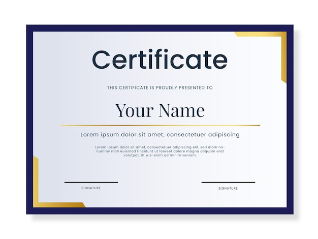 Premium Vector | Elegant gradient golden luxury certificate Premium Vector | Elegant gradient golden luxury certificate