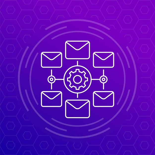 Premium Vector | Email automation service icon linear design Premium Vector | Email automation service icon linear design