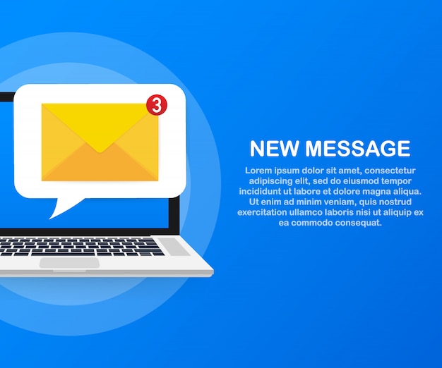 Premium Vector | Email notification concept. New email on the laptop ... Premium Vector | Email notification concept. New email on the laptop ...
