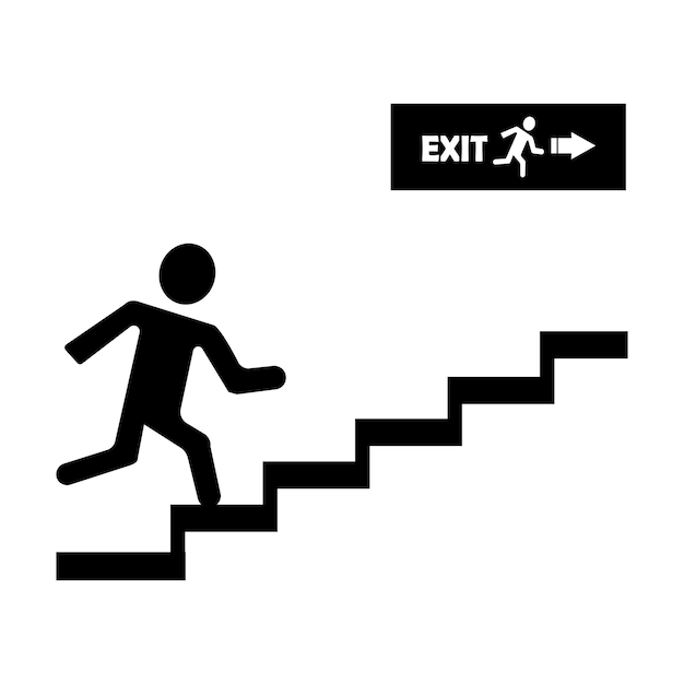 Premium Vector | Emergency evacuation route icon Premium Vector | Emergency evacuation route icon
