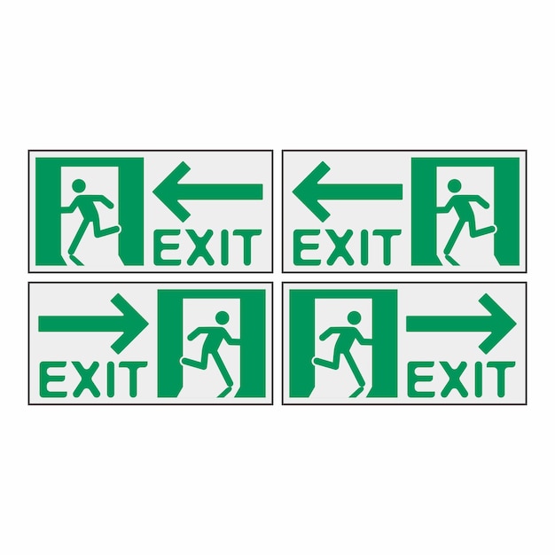 Premium Vector | Emergency exit sign set Premium Vector | Emergency exit sign set