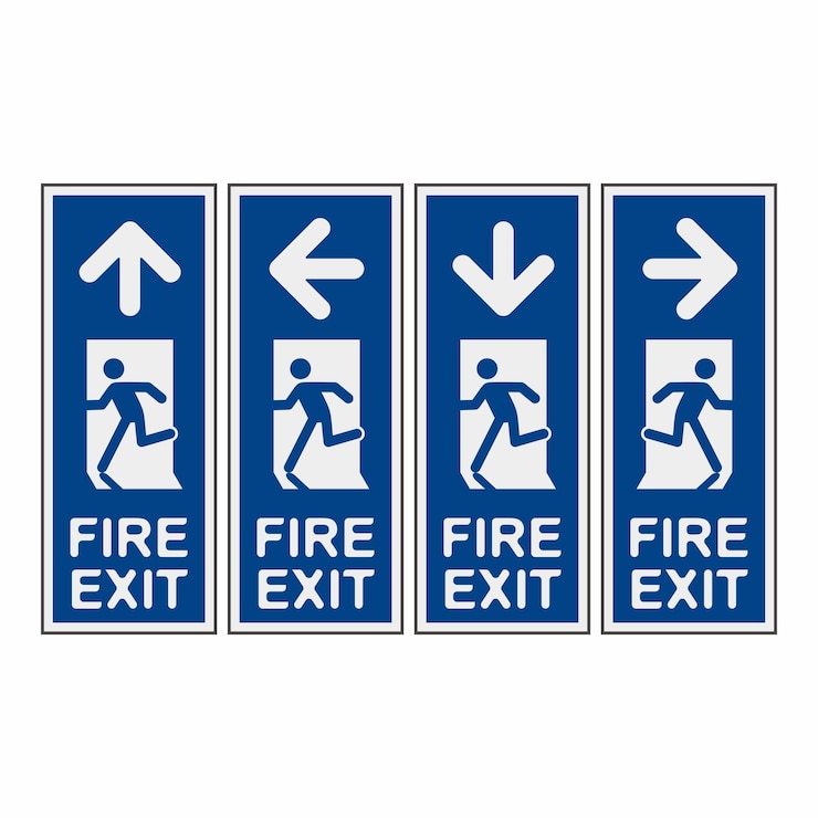 Premium Vector | Emergency exit sign set Premium Vector | Emergency exit sign set