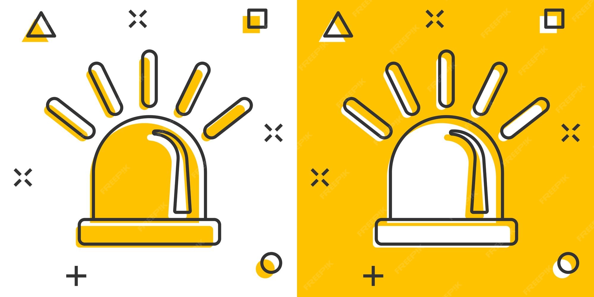 Premium Vector | Emergency siren icon in comic style police alarm ... Premium Vector | Emergency siren icon in comic style police alarm ...