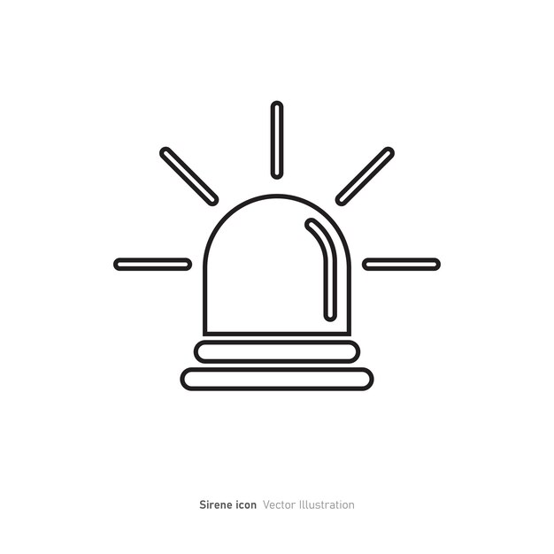 Premium Vector | Emergency siren icon flat design vector illustration Premium Vector | Emergency siren icon flat design vector illustration