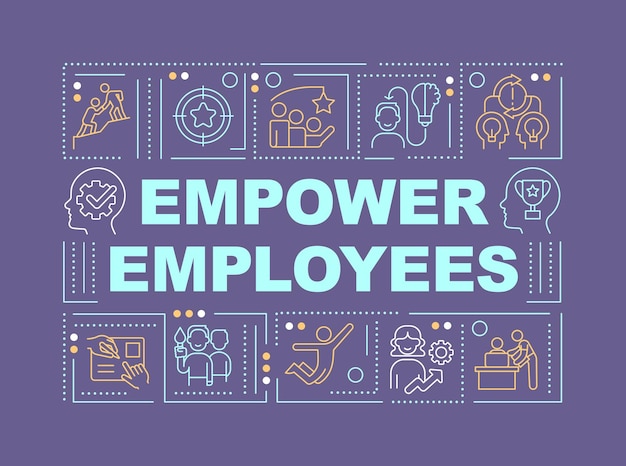 Premium Vector | Empower employees word concepts violet banner Premium Vector | Empower employees word concepts violet banner