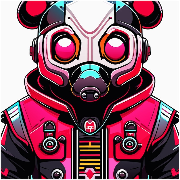 Premium Vector Engaging Cyberpunk Character Artwork For Visual Media Frontal Pose Design