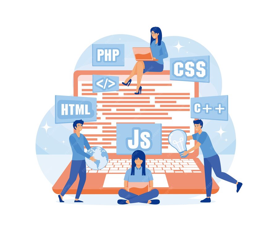 Premium Vector | Engineering programmer development software programming concept for web page ...