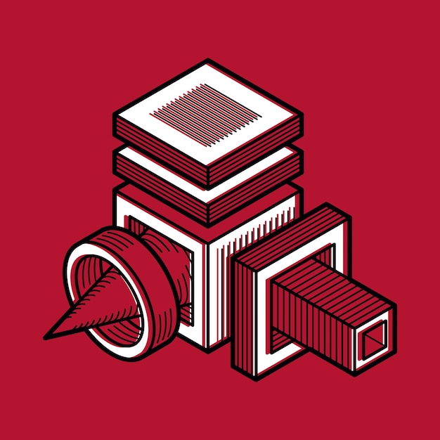Premium Vector | Engineering three-dimensional construction, abstract ... Premium Vector | Engineering three-dimensional construction, abstract ...