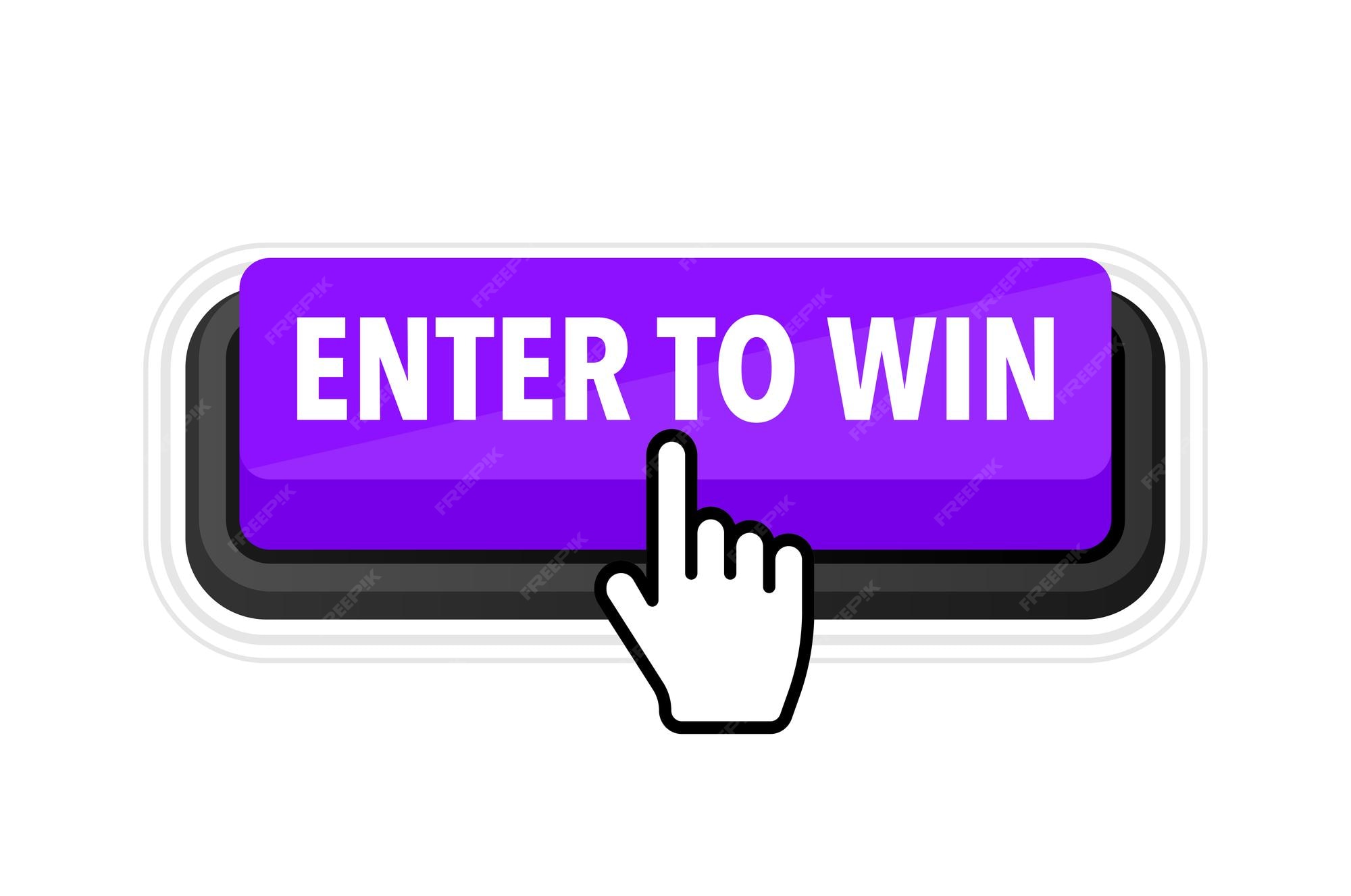 Premium Vector | Enter to win button with cursor pointer click vector web button