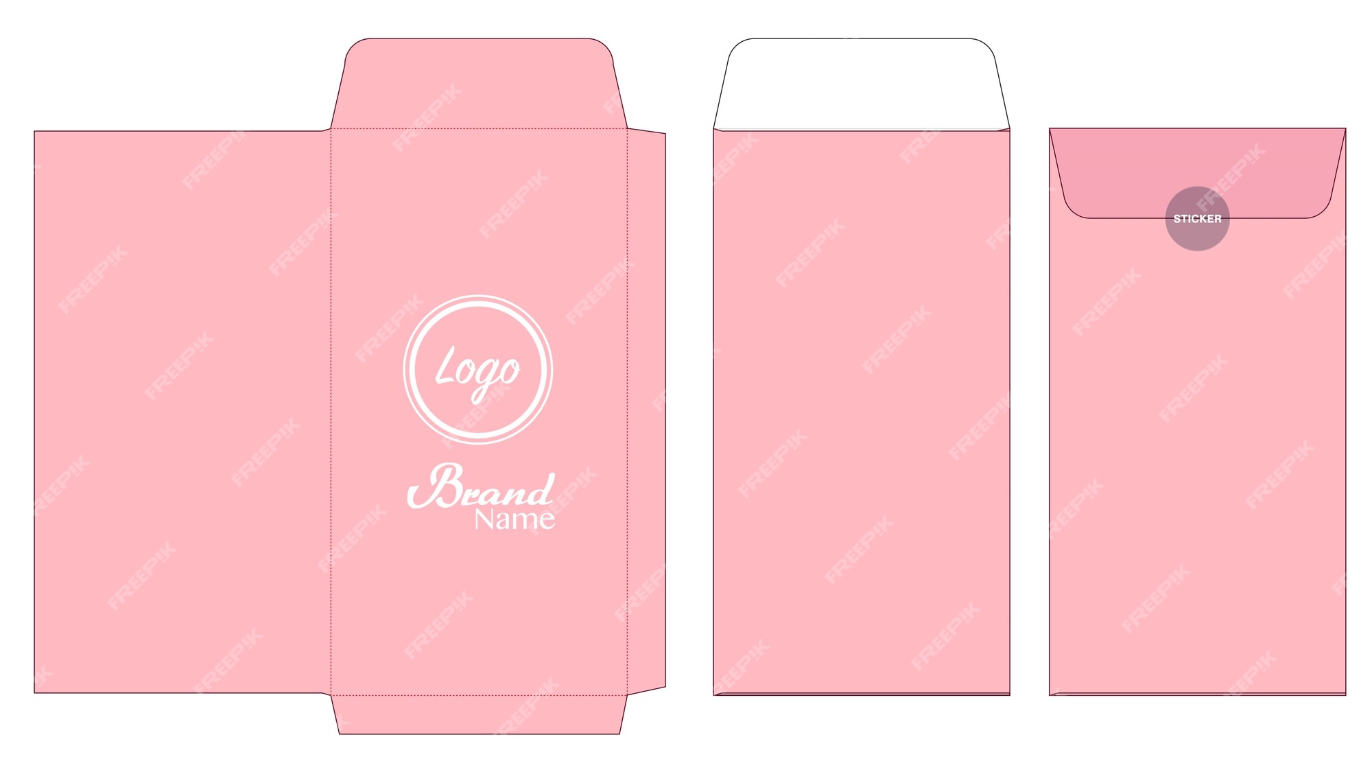 Premium Vector | Envelope die cut mock up template vector Premium Vector | Envelope die cut mock up template vector