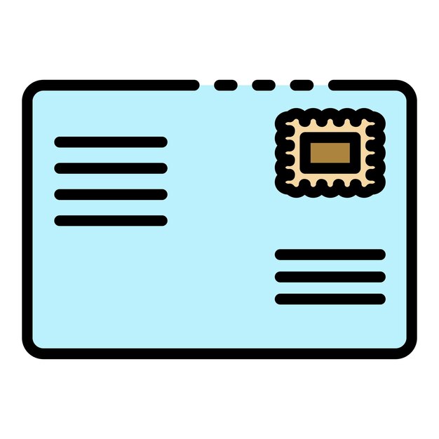 Premium Vector | Envelope icon outline envelope vector icon color flat ... Premium Vector | Envelope icon outline envelope vector icon color flat ...