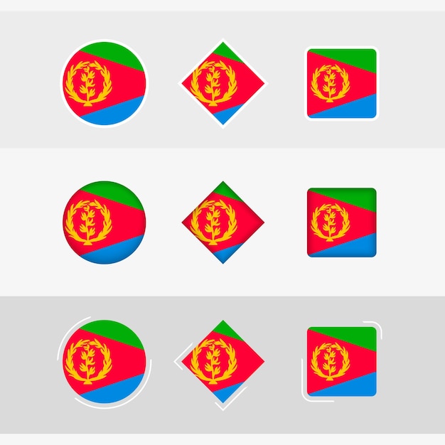 Premium Vector Eritrea Flag Icons Set Vector Flag Of Eritrea