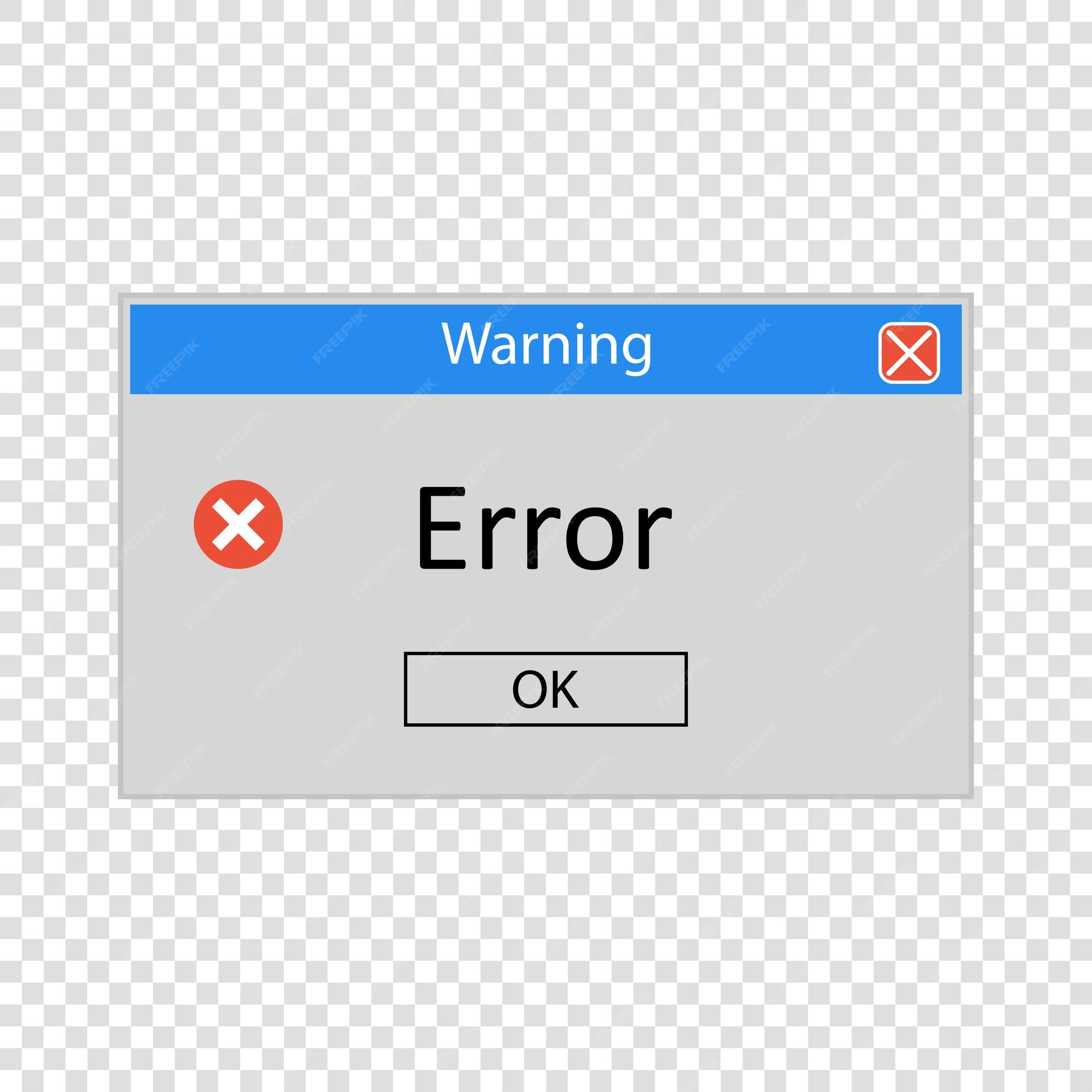エラーメッセージ システムエラーベクトルイラスト ウィンドウオペレーティングシステムエラー警告 | プレミアムベクター