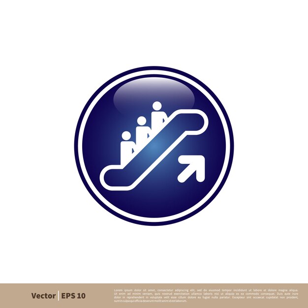 Premium Vector | Escalator signage icon vector logo template ... Premium Vector | Escalator signage icon vector logo template ...