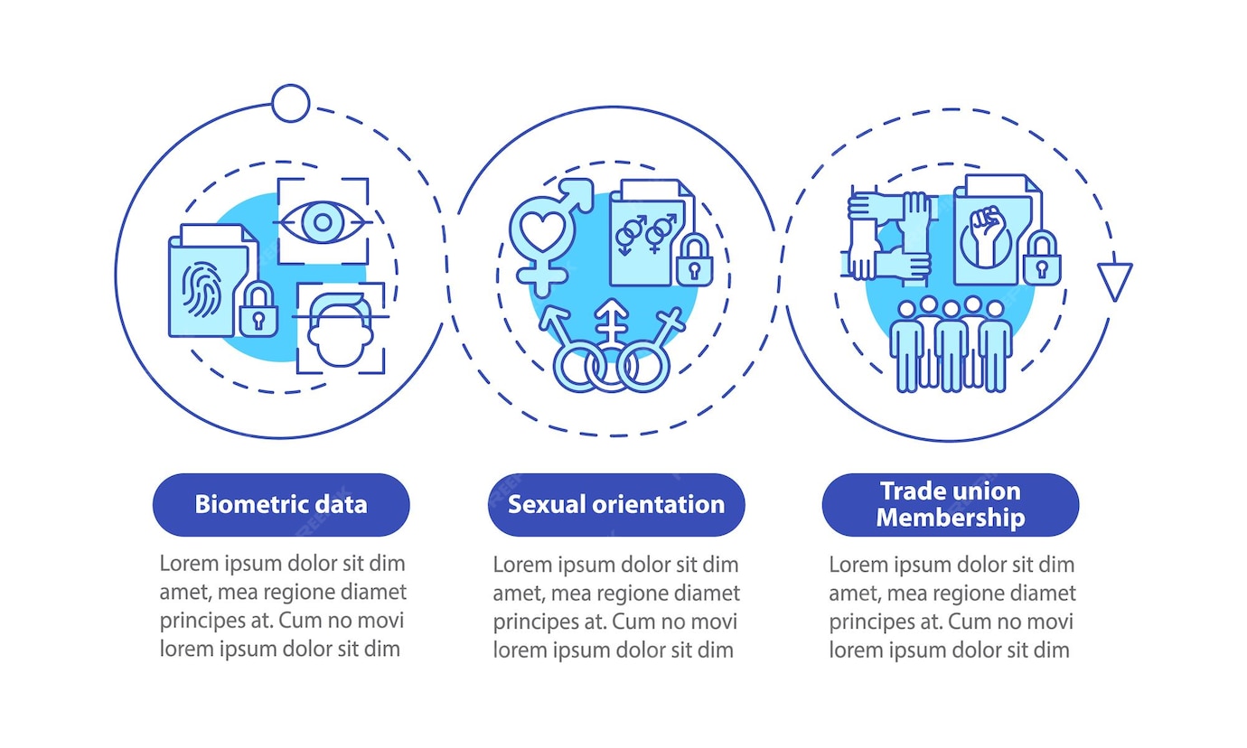 Premium Vector Examples Of Personal Data Blue Circle Infographic Template Data Visualization