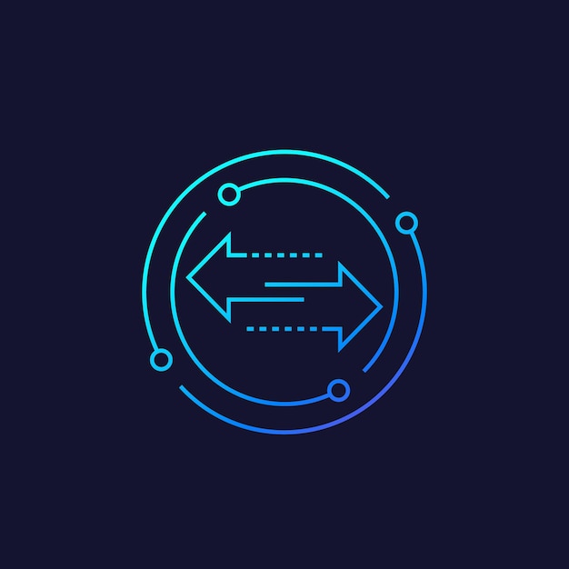 Premium Vector | Exchange vector line icon with arrows Premium Vector | Exchange vector line icon with arrows