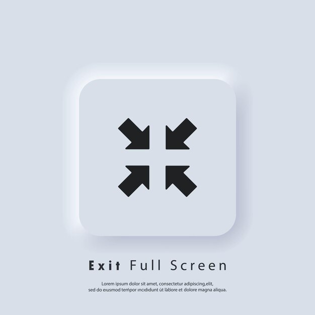 Premium Vector | Full screen icon set. maximize screen. neumorphic ui ux white user interface ...