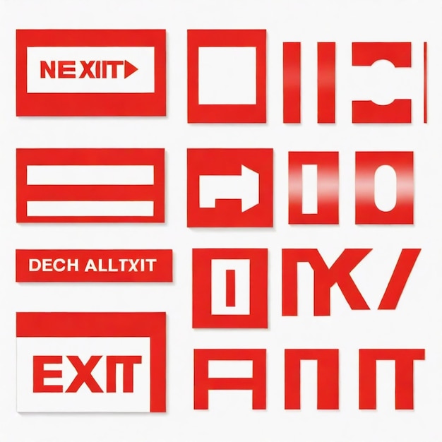 Exit sign detailed vector set | Premium AI-generated vector Exit sign detailed vector set | Premium AI-generated vector