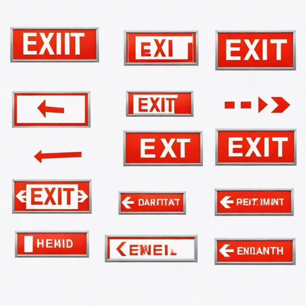 Exit sign detailed vector set | Premium AI-generated vector Exit sign detailed vector set | Premium AI-generated vector